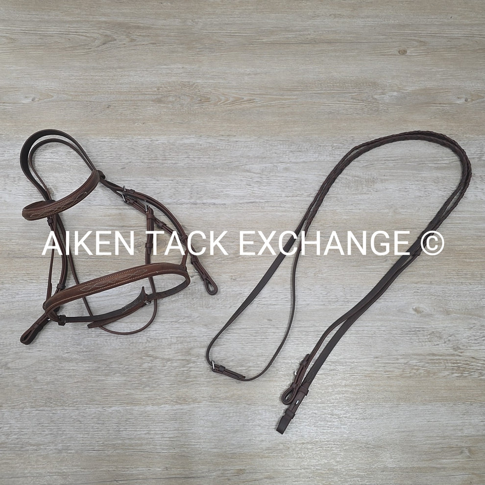 Fancy Stitched Bridle with Laced Reins, Brown, Size Full – Aiken Tack ...